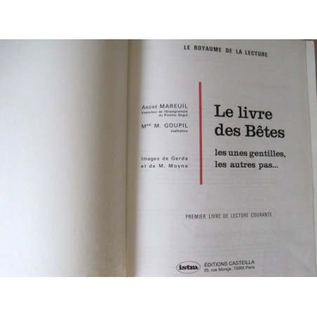 Le livre des bêtes - Premier livre de lecture courante - Retro-Livres