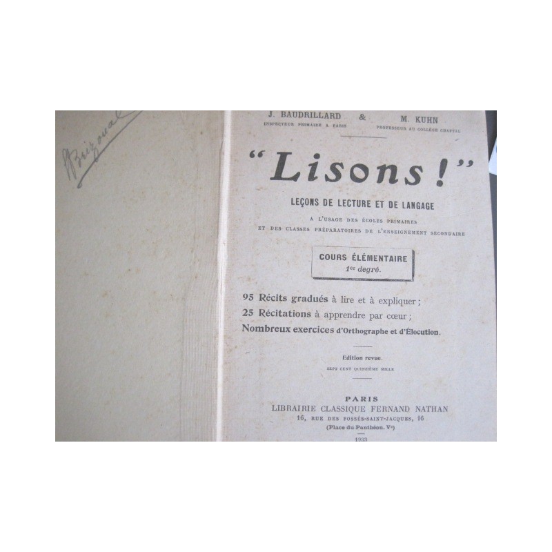 Lisons! Leçons de lecture et de langage - Retro-Livres