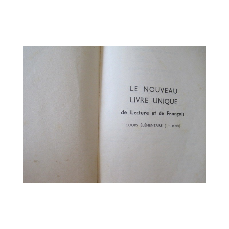Le nouveau livre unique de lecture et de français CE1 - Retro-Livres